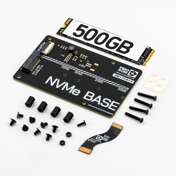 NVMe Base for Raspberry Pi 5 - NVMe Base + 500GB SSD