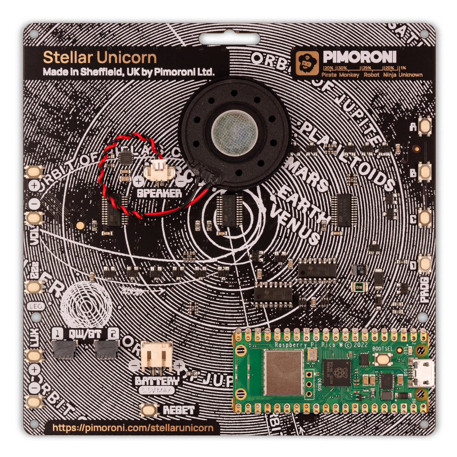 Pico W Smart LED Matrix - Galactic Unicorn (53x11 – 583 pixels)