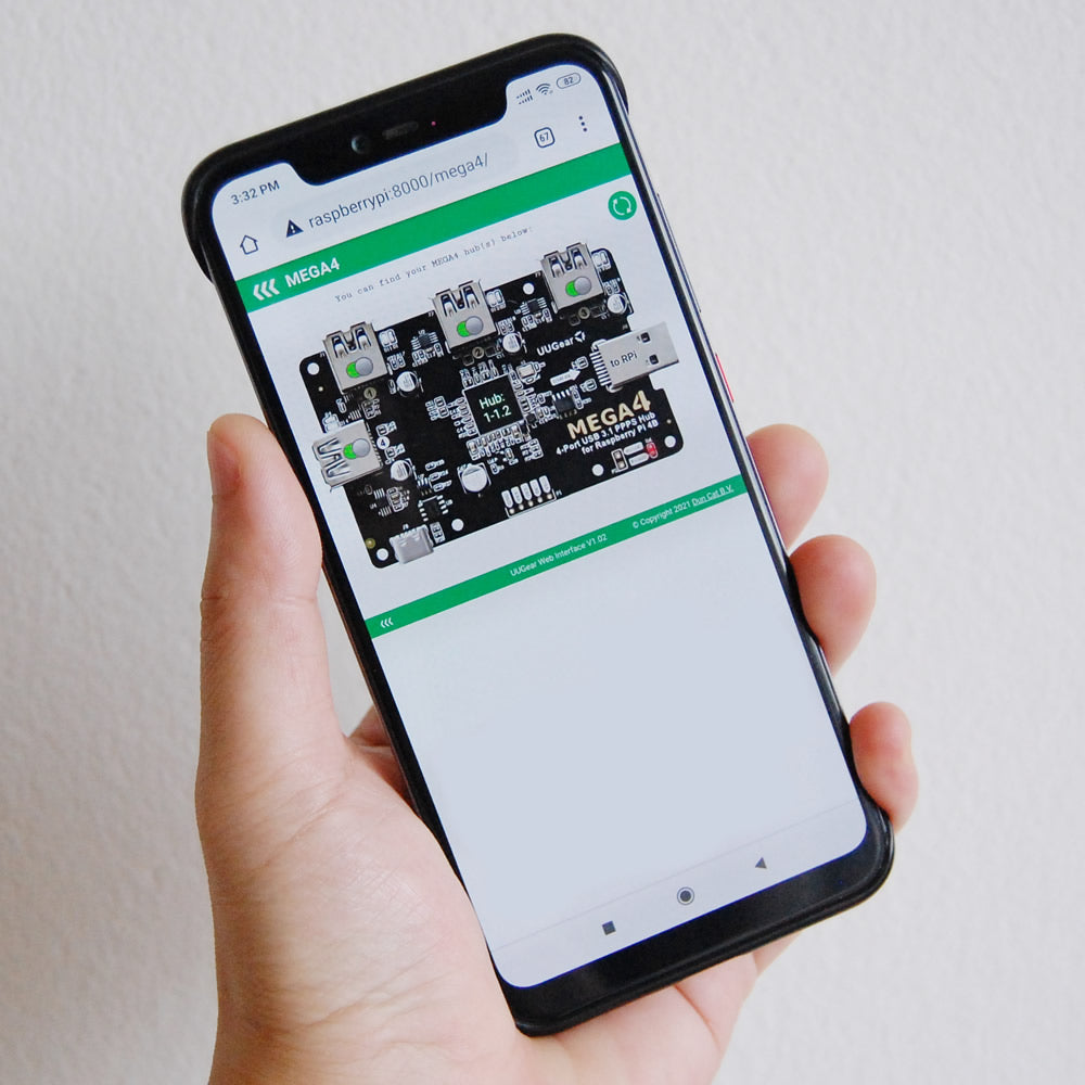 MEGA4: 4-Port USB 3.1 PPPS Hub for Raspberry Pi