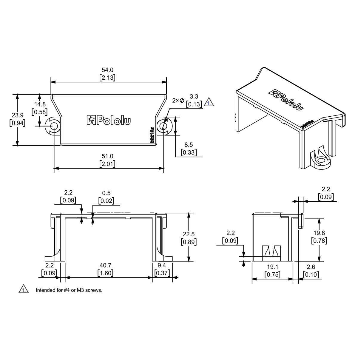 Mounting Bracket For Standard Size Servos