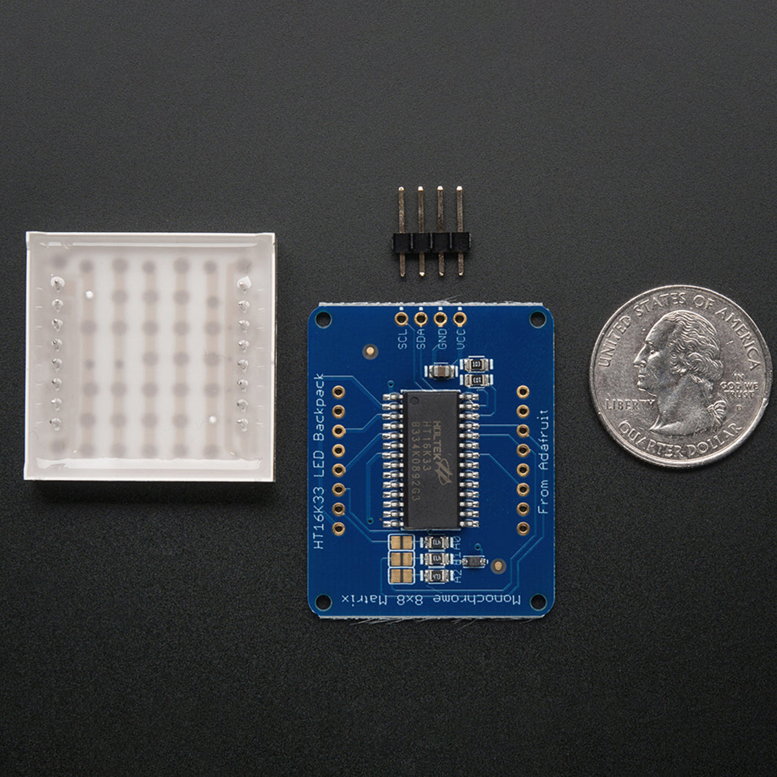 Adafruit Small 1.2" 8x8 LED Matrix w/I2C Backpack - Red
