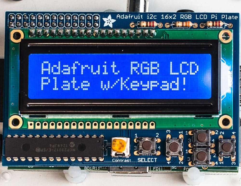 Adafruit RGB 16x2 LCD and Keypad Kit for Raspberry Pi - Positive