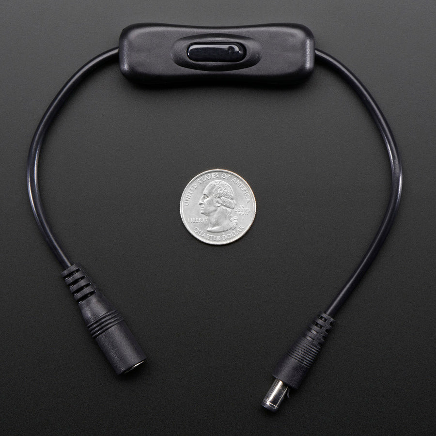 In-line power switch for 2.1mm barrel jack