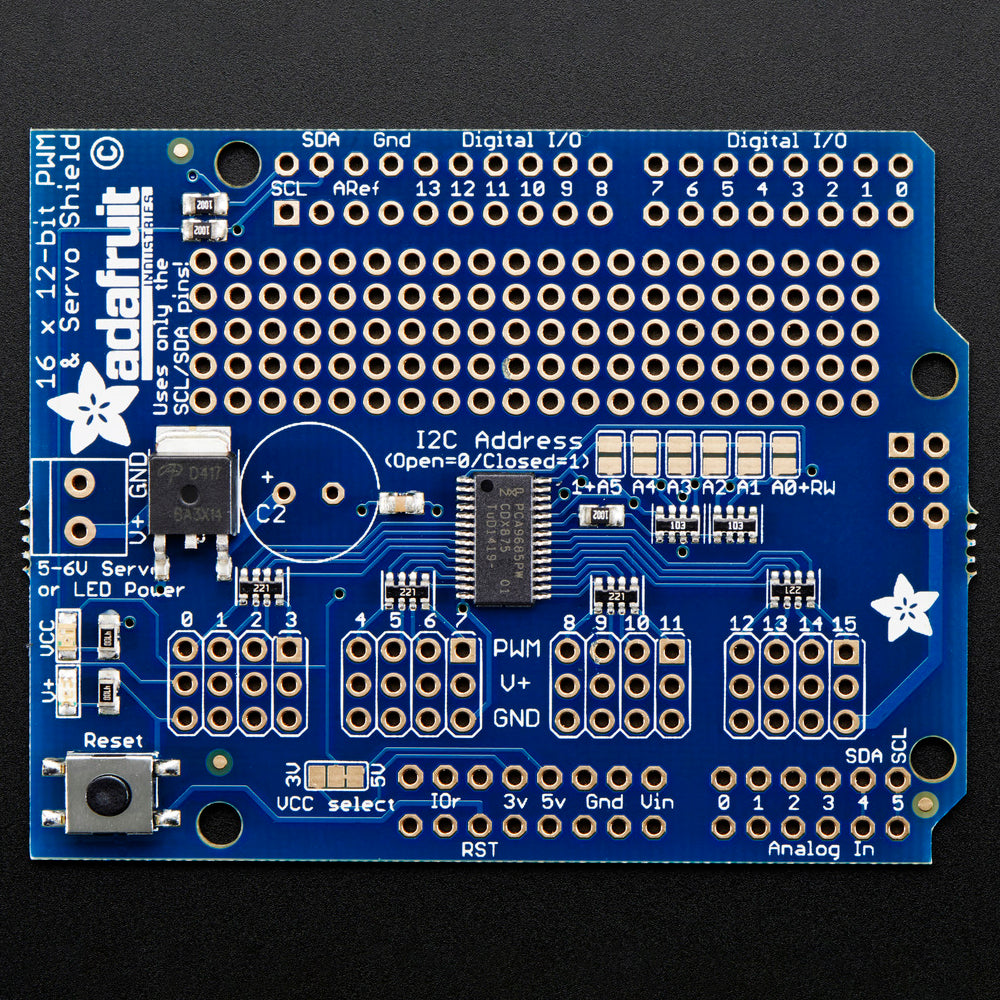 Adafruit 16-Channel 12-bit PWM/Servo Shield - I2C interface