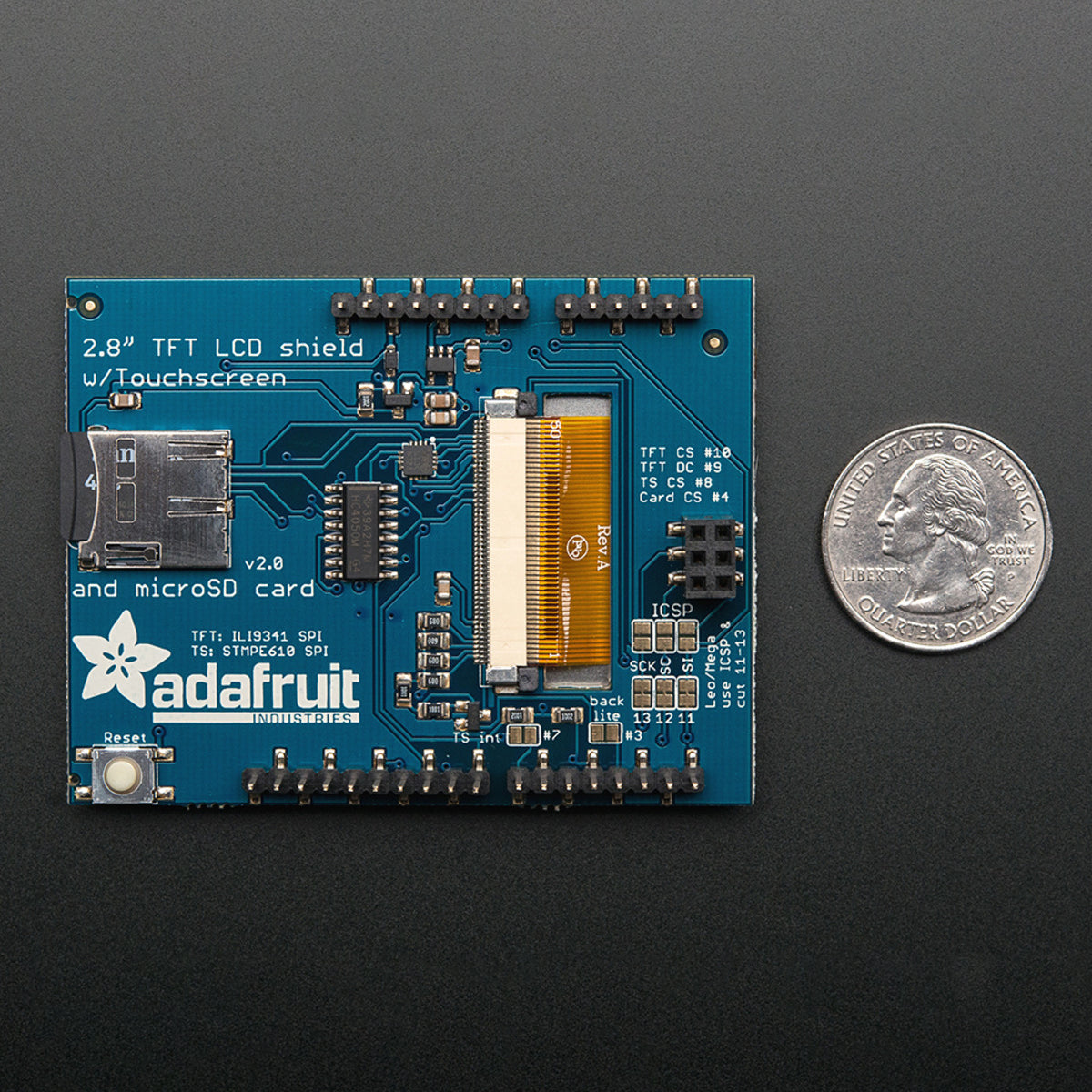 2.8" TFT Touch Shield for Arduino with Resistive Touch Screen