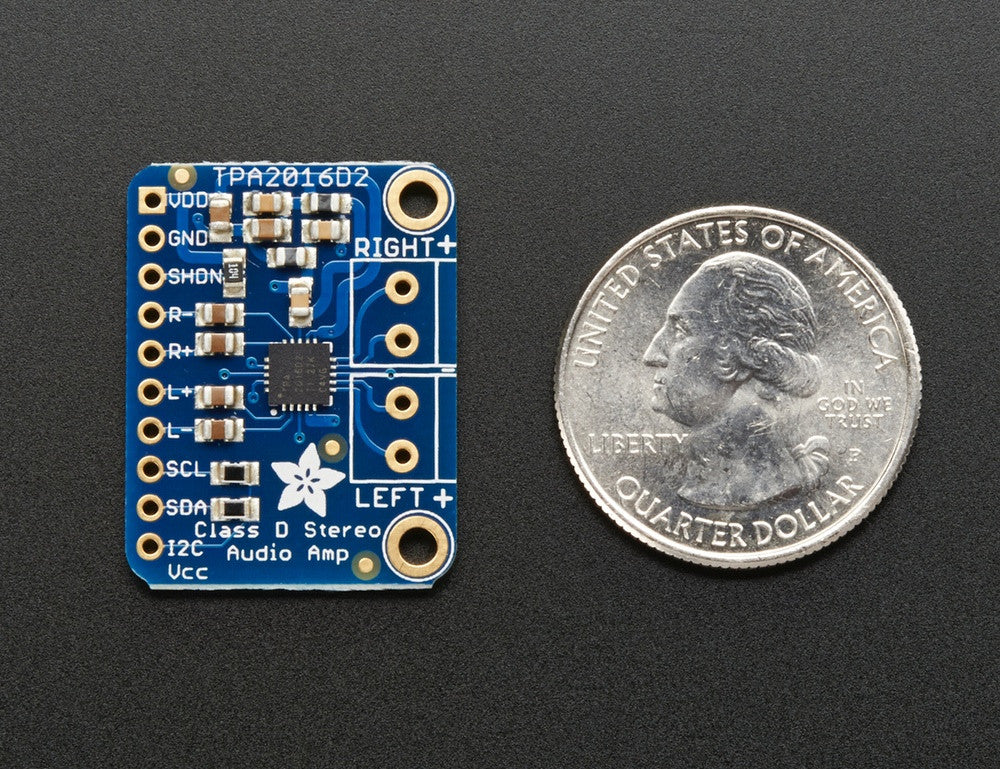 Adafruit Stereo 2.8W Class D Audio Amplifier - I2C Control AGC
