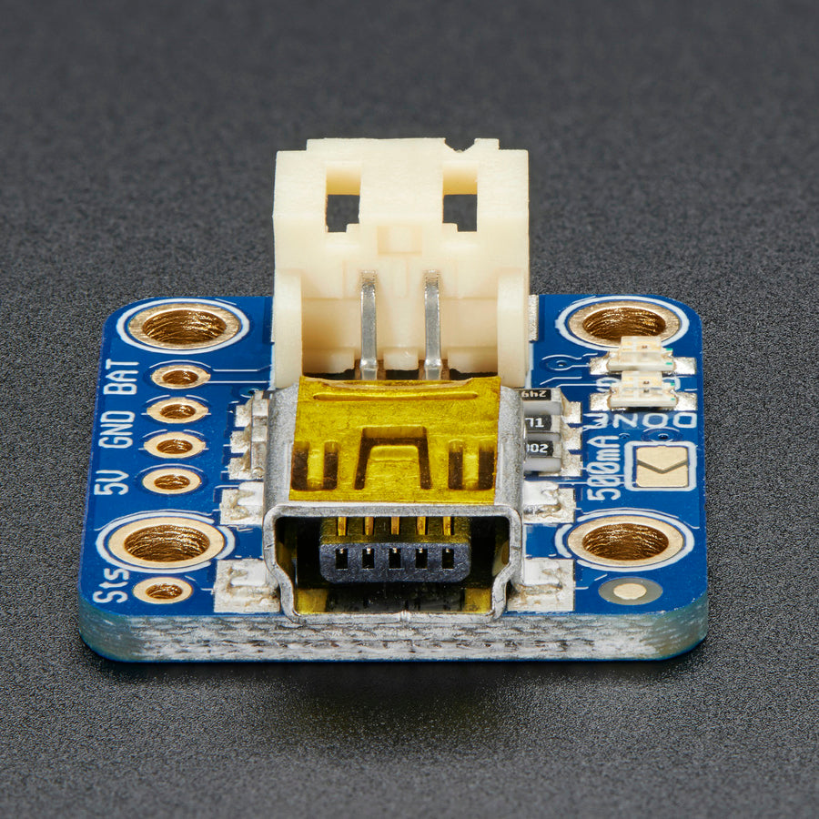 Adafruit Mini Lipo w/Mini-B USB Jack - USB LiIon/LiPoly charger - v1
