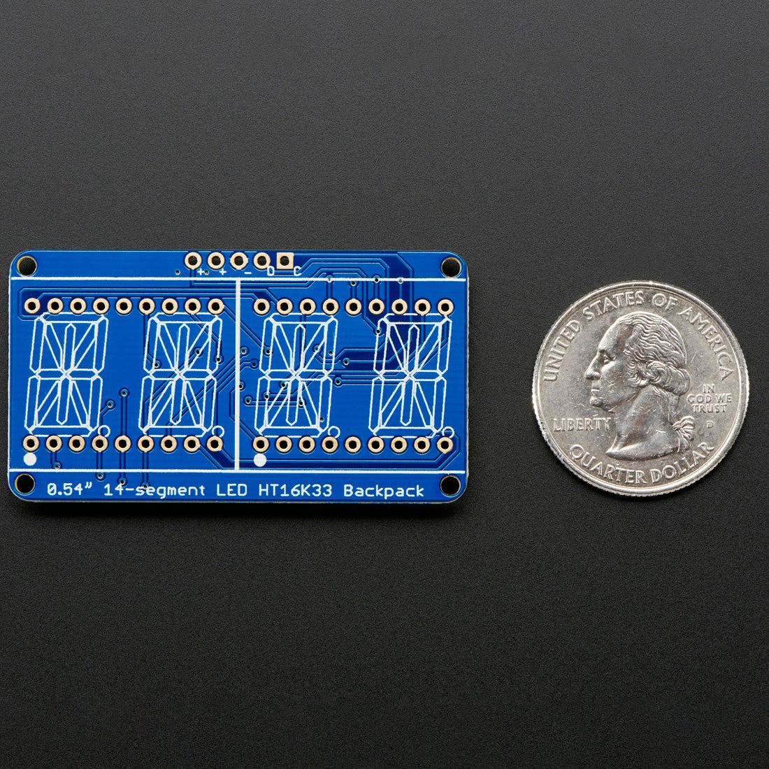 Quad Alphanumeric Display - 0.54" Digits w/ I2C Backpack - Red