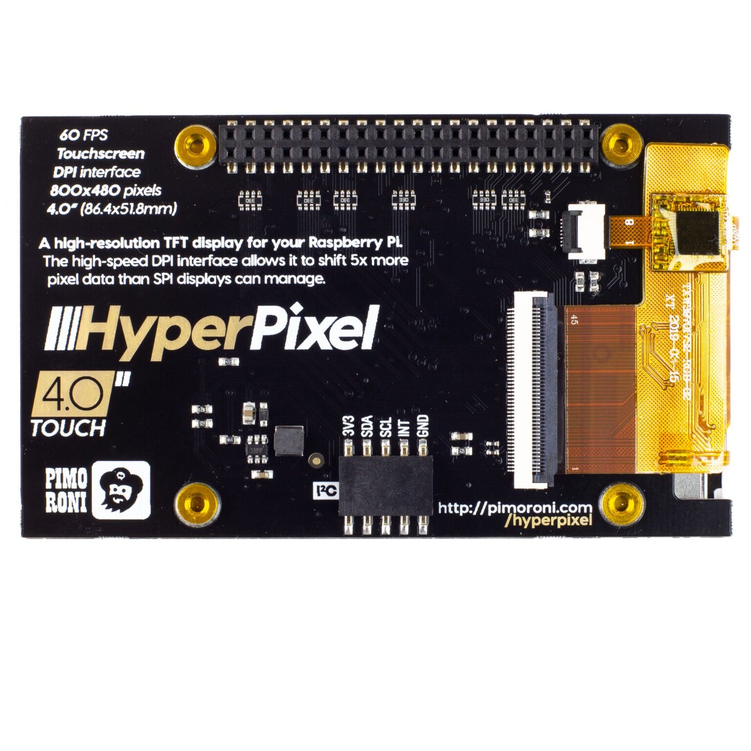 HyperPixel 4.0 - Hi-Res Display for Raspberry Pi