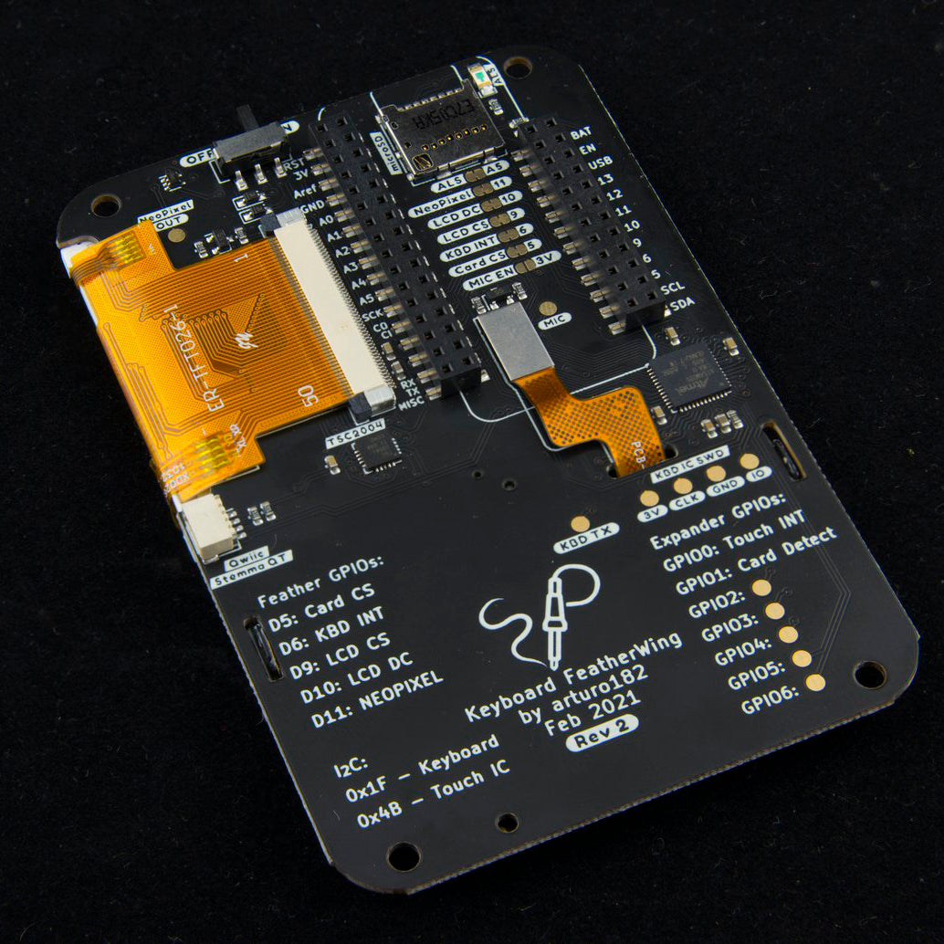 Keyboard FeatherWing - QWERTY Keyboard + 2.6" LCD