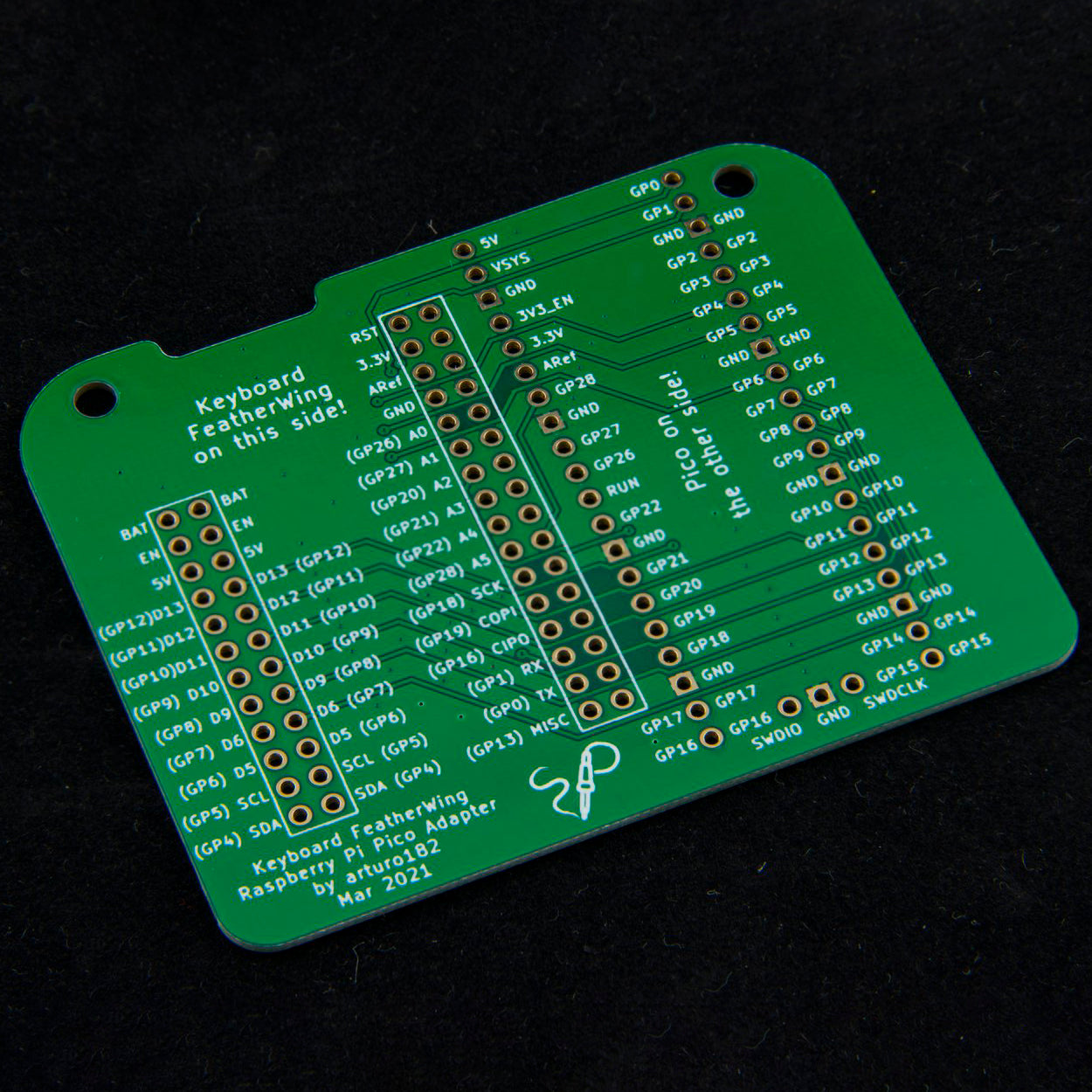 Raspberry Pi Pico adapter for Keyboard FeatherWing