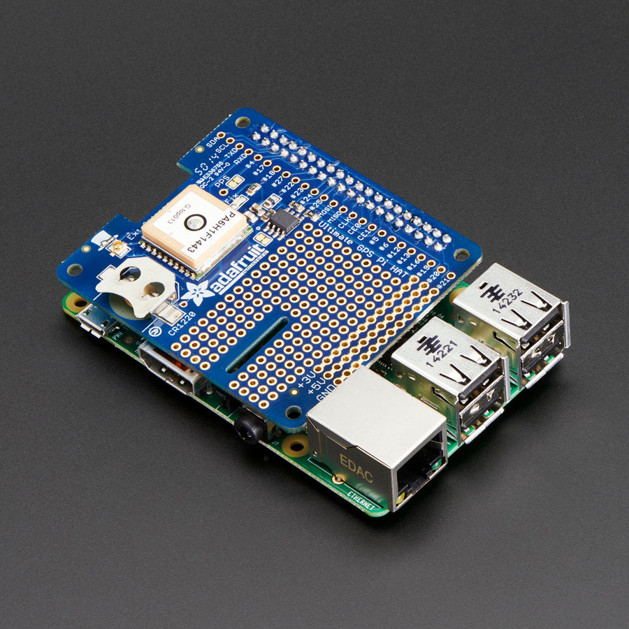 Adafruit Ultimate GPS HAT for Raspberry Pi A+/B+/Pi 2/3/Pi 4 - Mini Kit