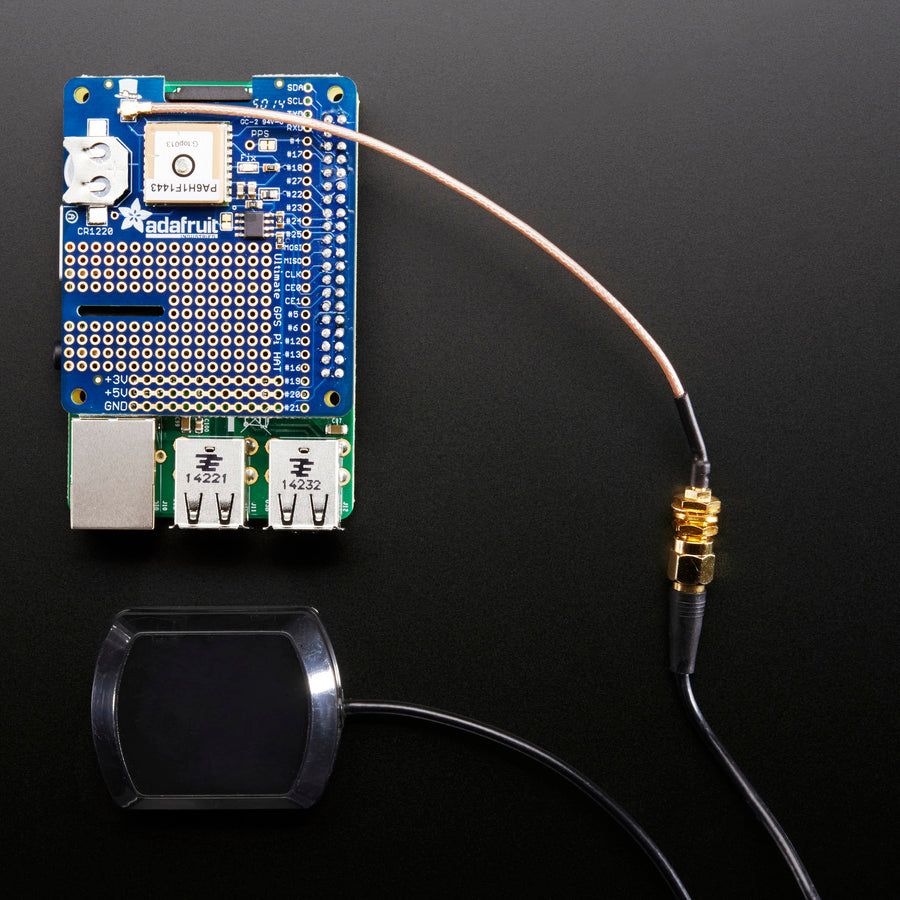 Adafruit Ultimate GPS HAT for Raspberry Pi A+/B+/Pi 2/3/Pi 4 - Mini Kit