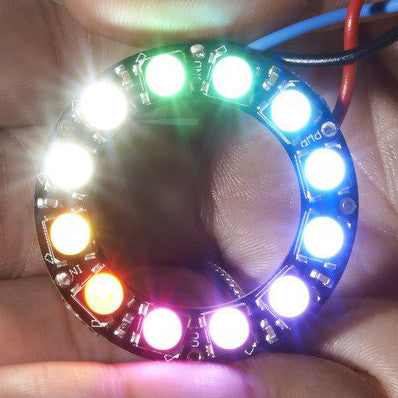 NeoPixel Ring - 12 x 5050 RGBW LEDs w/ Integrated Drivers - Cool White ...