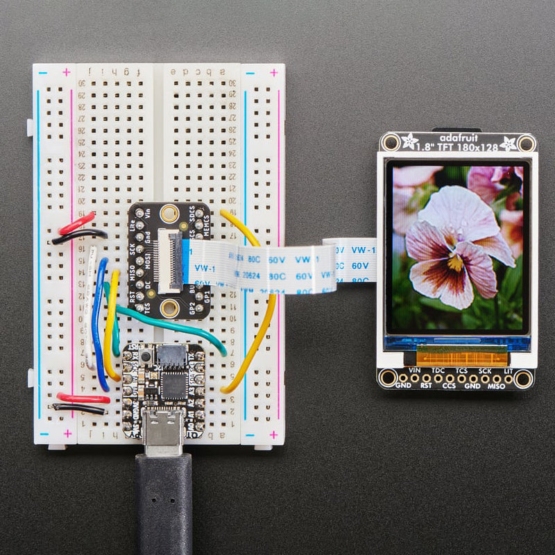 1.8" Color TFT LCD display with MicroSD Card Breakout - ST7735R