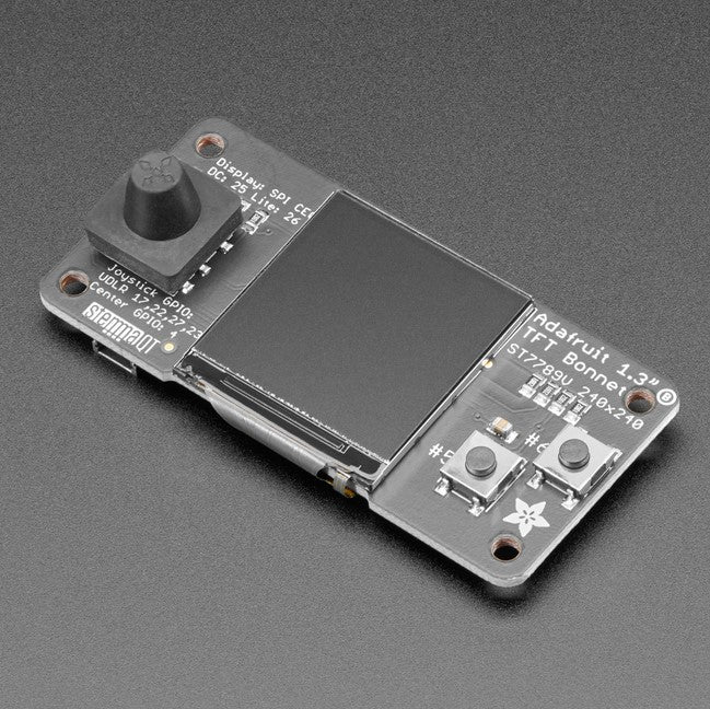 Adafruit 1.3" Color TFT Bonnet for Raspberry Pi - 240x240 TFT + Joystick Add-on