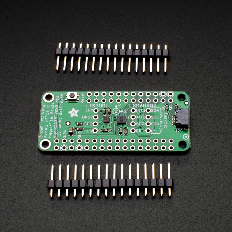 Adafruit LSM6DSOX + LIS3MDL FeatherWing - Precision 9-DoF IMU