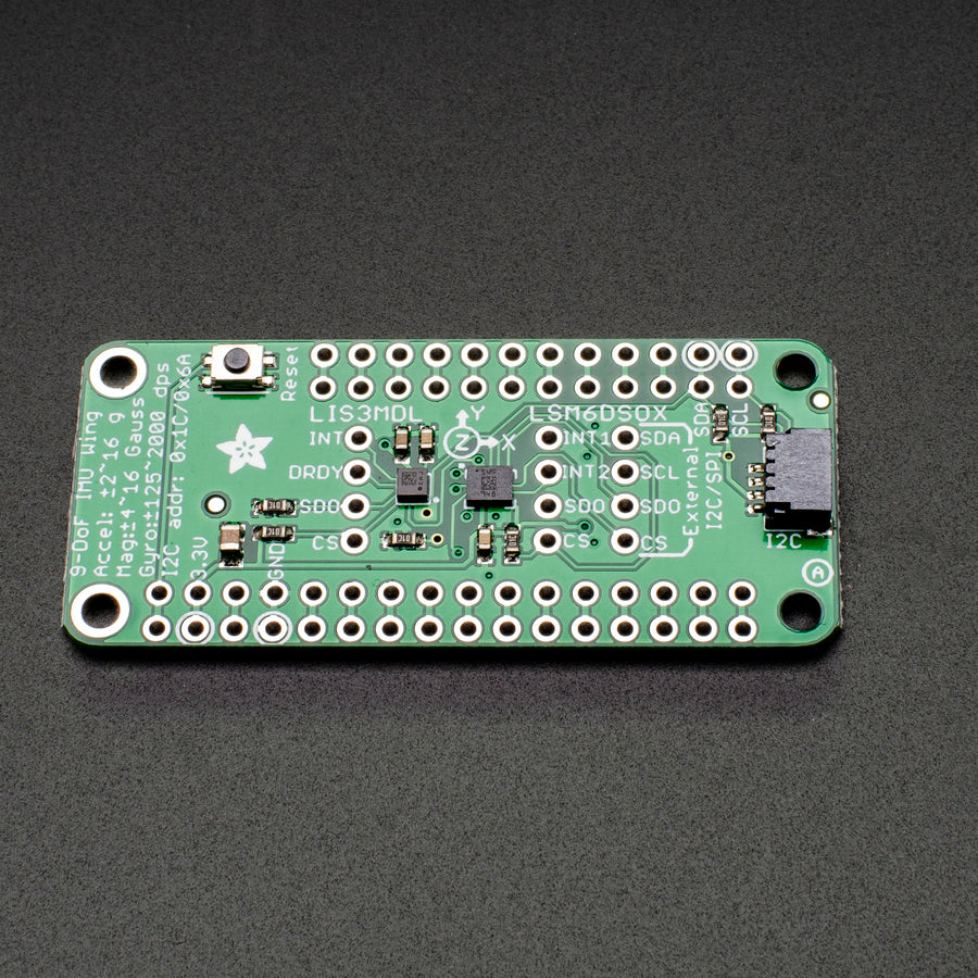 Adafruit LSM6DSOX + LIS3MDL FeatherWing - Precision 9-DoF IMU