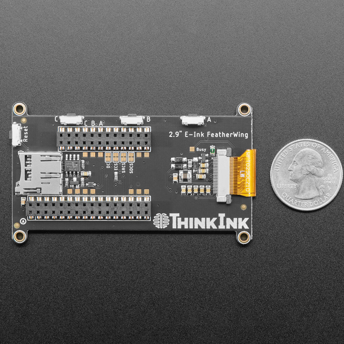 Adafruit 2.9" Tri-Color eInk / ePaper Display FeatherWing - Red Black White