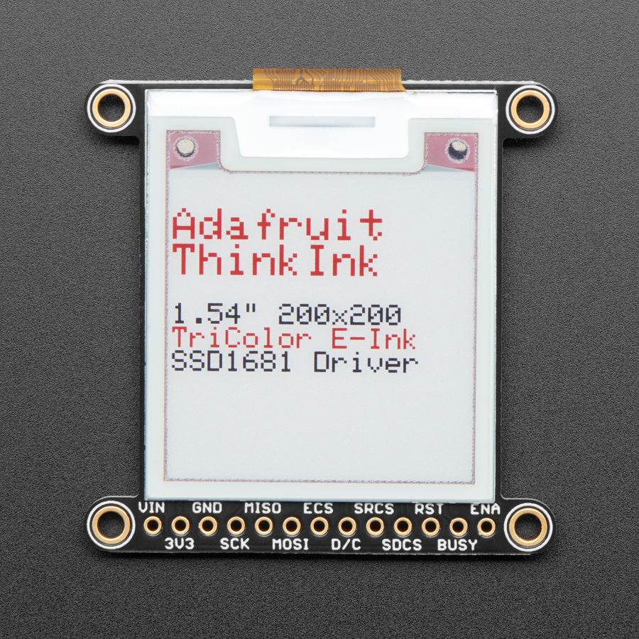 Adafruit 1.54" Tri-Color eInk / ePaper 200x200 Display with SRAM ...