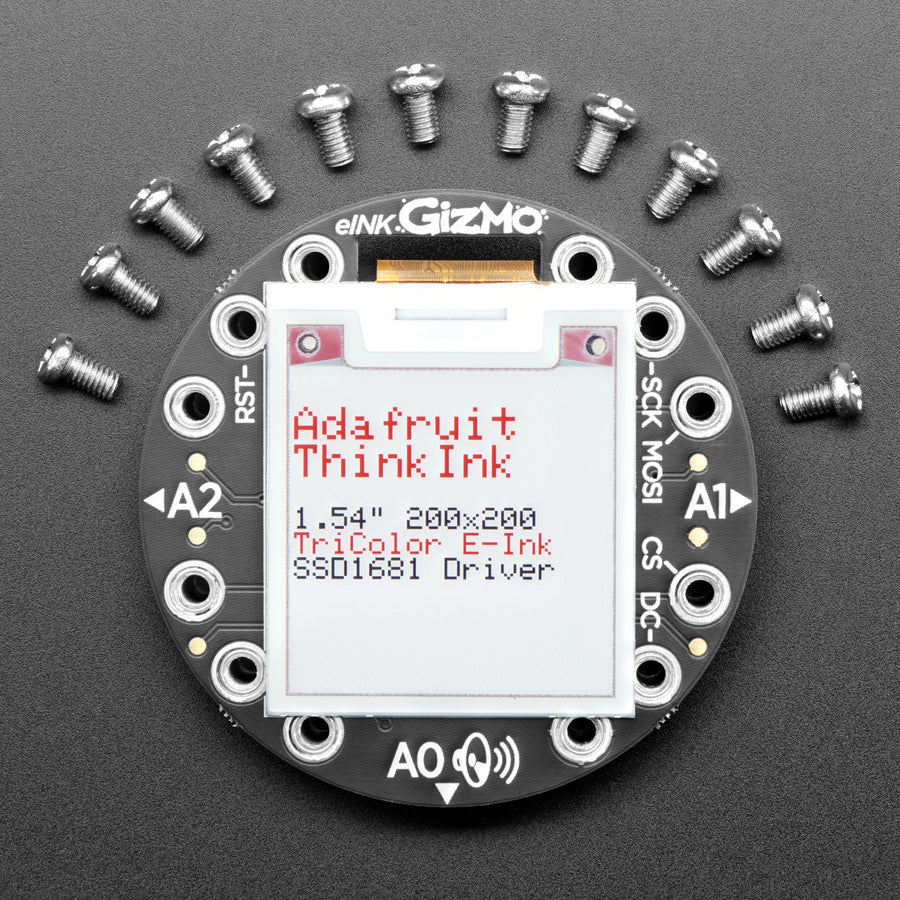 Circuit Playground 200x200 Tri-Color E-Ink Gizmo - E-Ink Display + Audio Amplifier