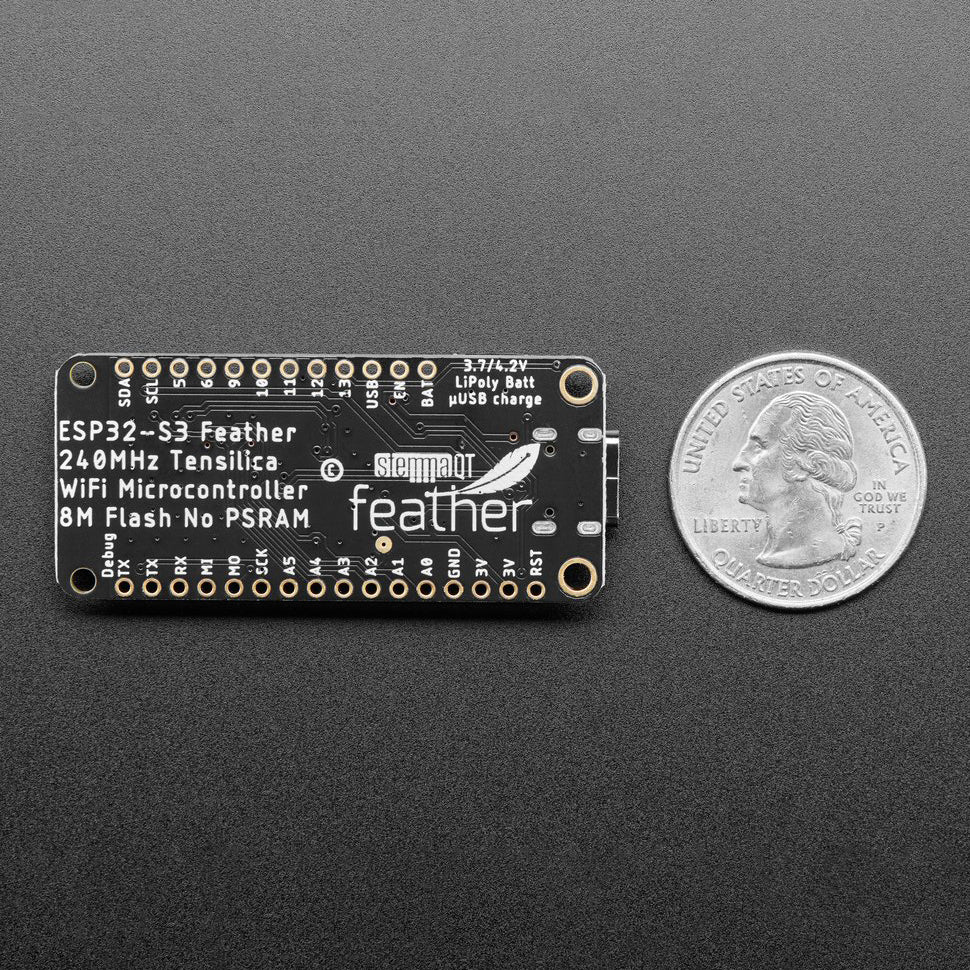 Adafruit Esp32 S3 Feather With Stemma Qt Qwiic 8mb Flash No Psram 3706