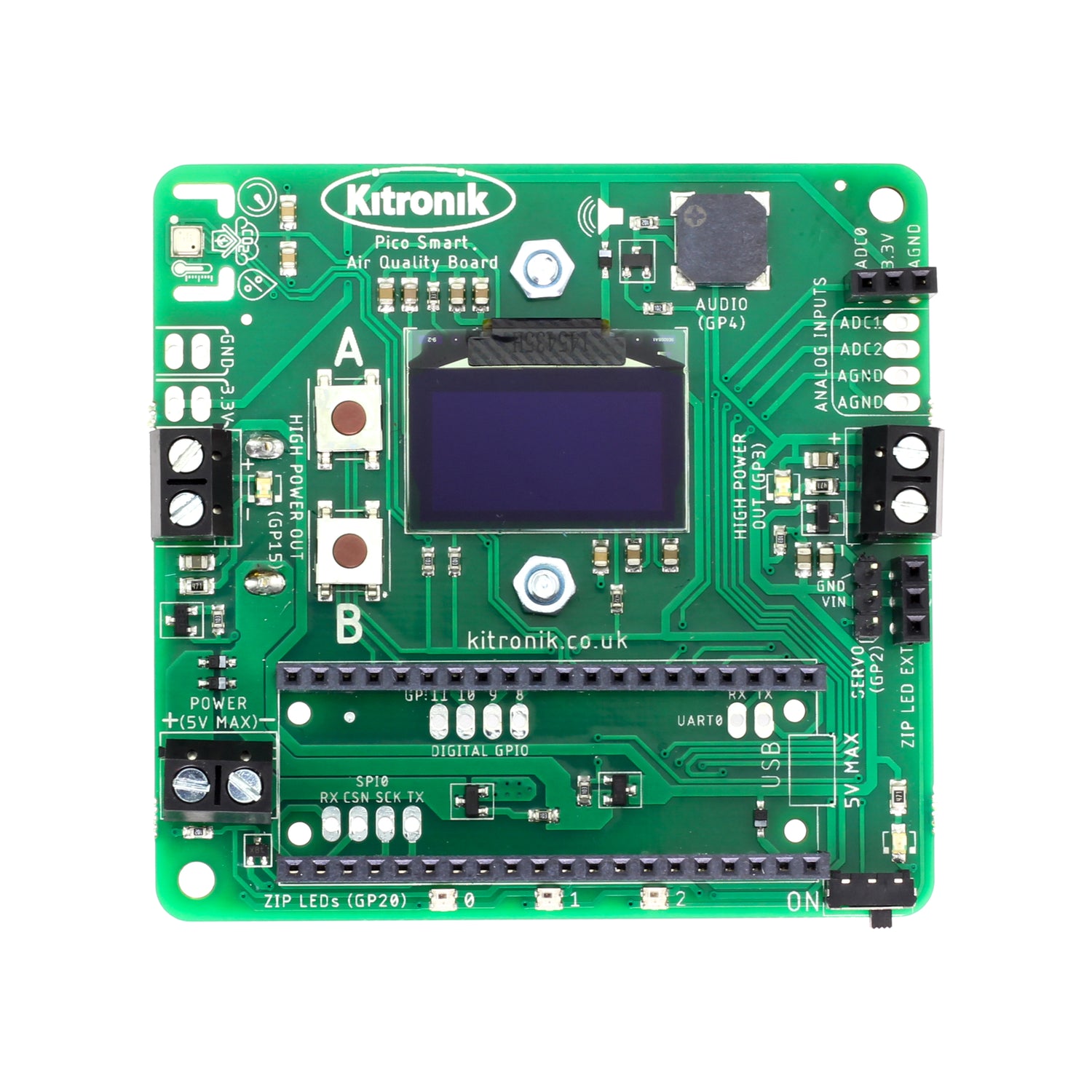 Kitronik Air Quality Datalogging Board for Pico