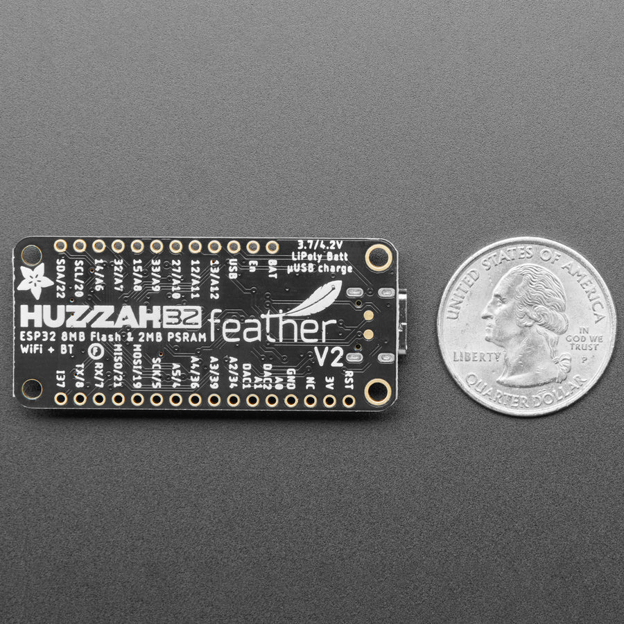 Adafruit ESP32 Feather V2 w.FL Antenna - 8MB Flash + 2 MB PSRAM
