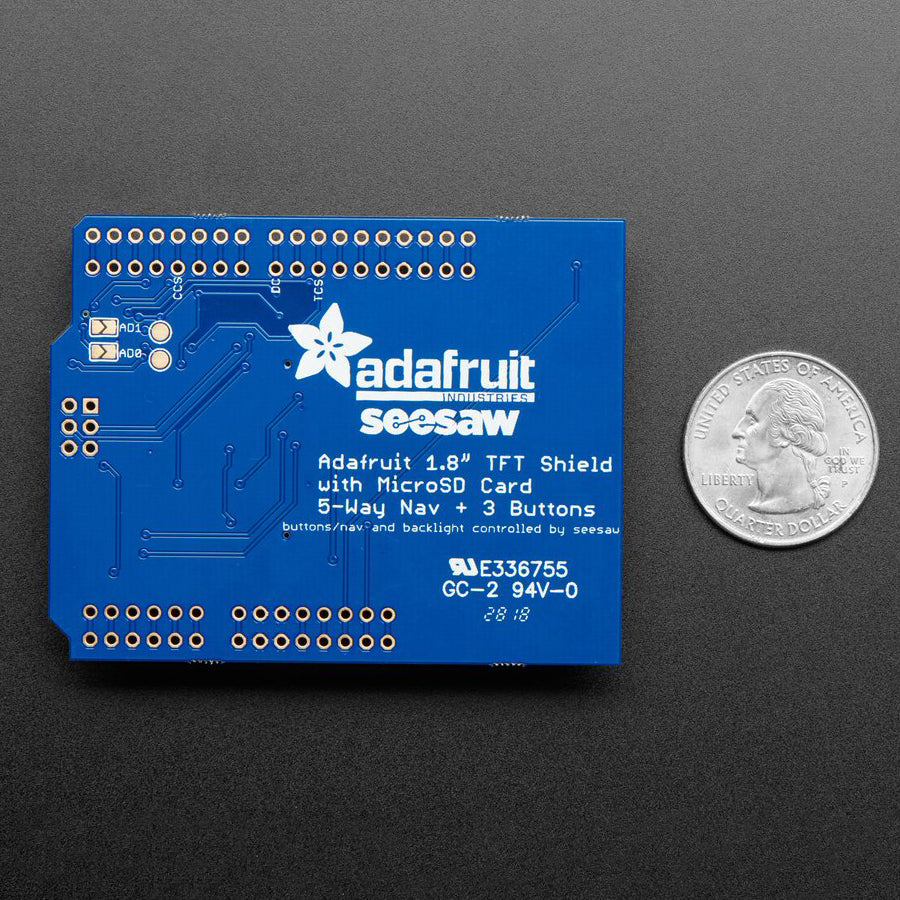 Adafruit 1 8 Color Tft Shield W Microsd And Joystick V 2