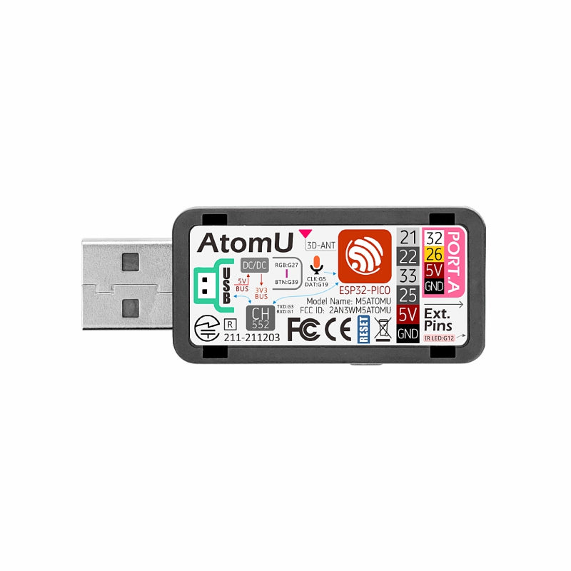 AtomU ESP32 Development Kit with USB-A