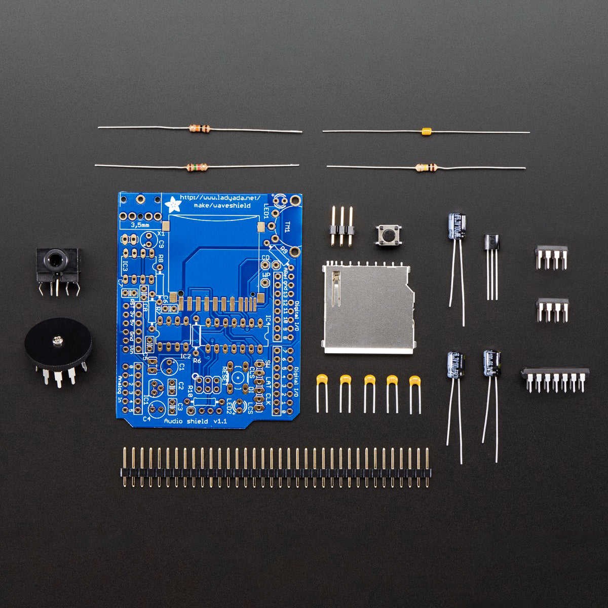 Adafruit Wave Shield For Arduino Kit V1 1