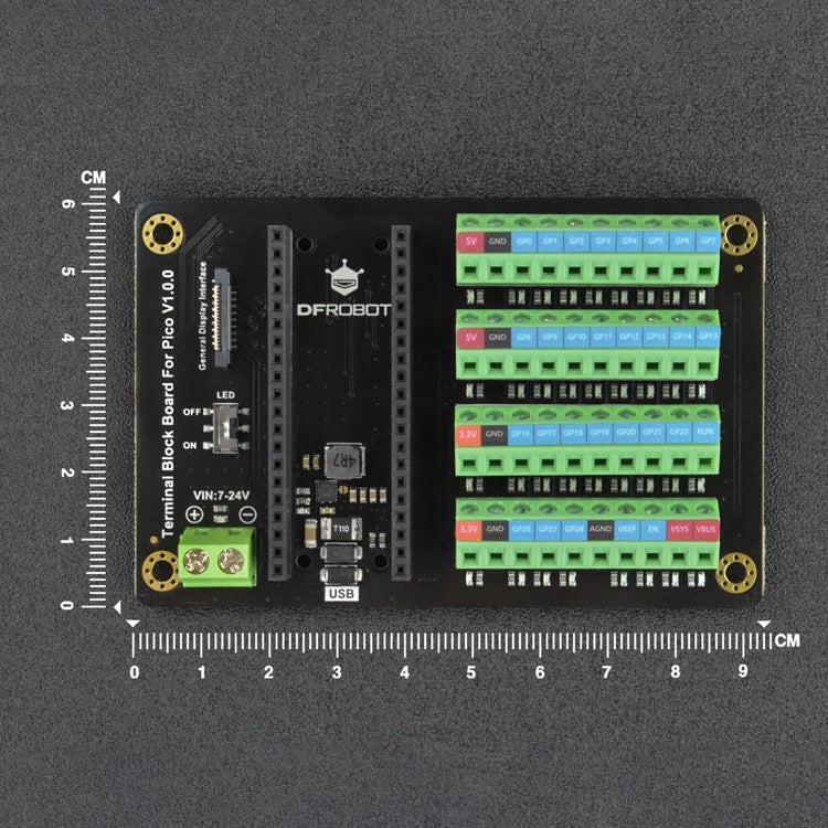 Terminal Block Board for Raspberry Pi Pico