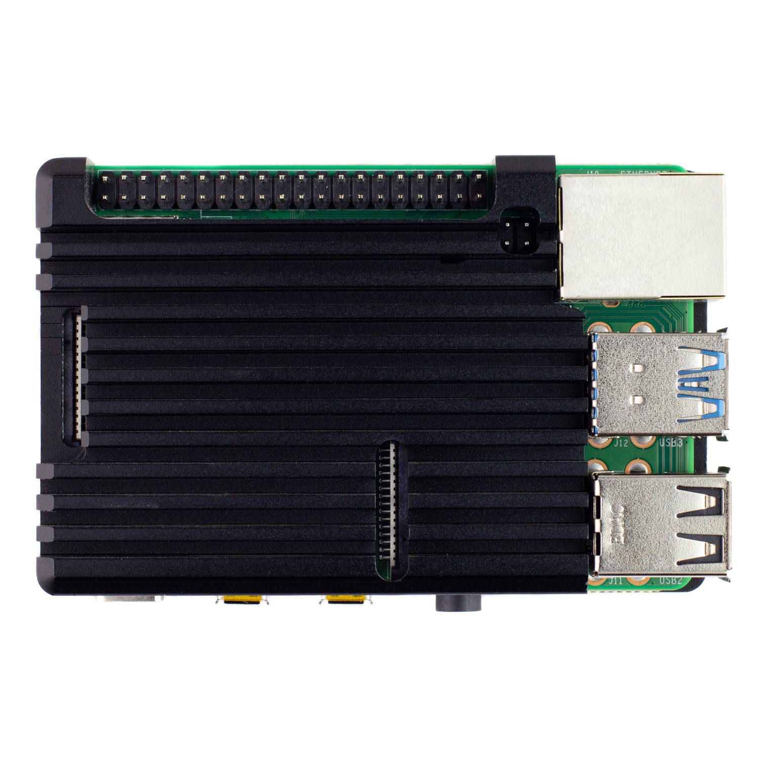 Aluminium Heatsink Case For Raspberry Pi 4 Obsidian Black