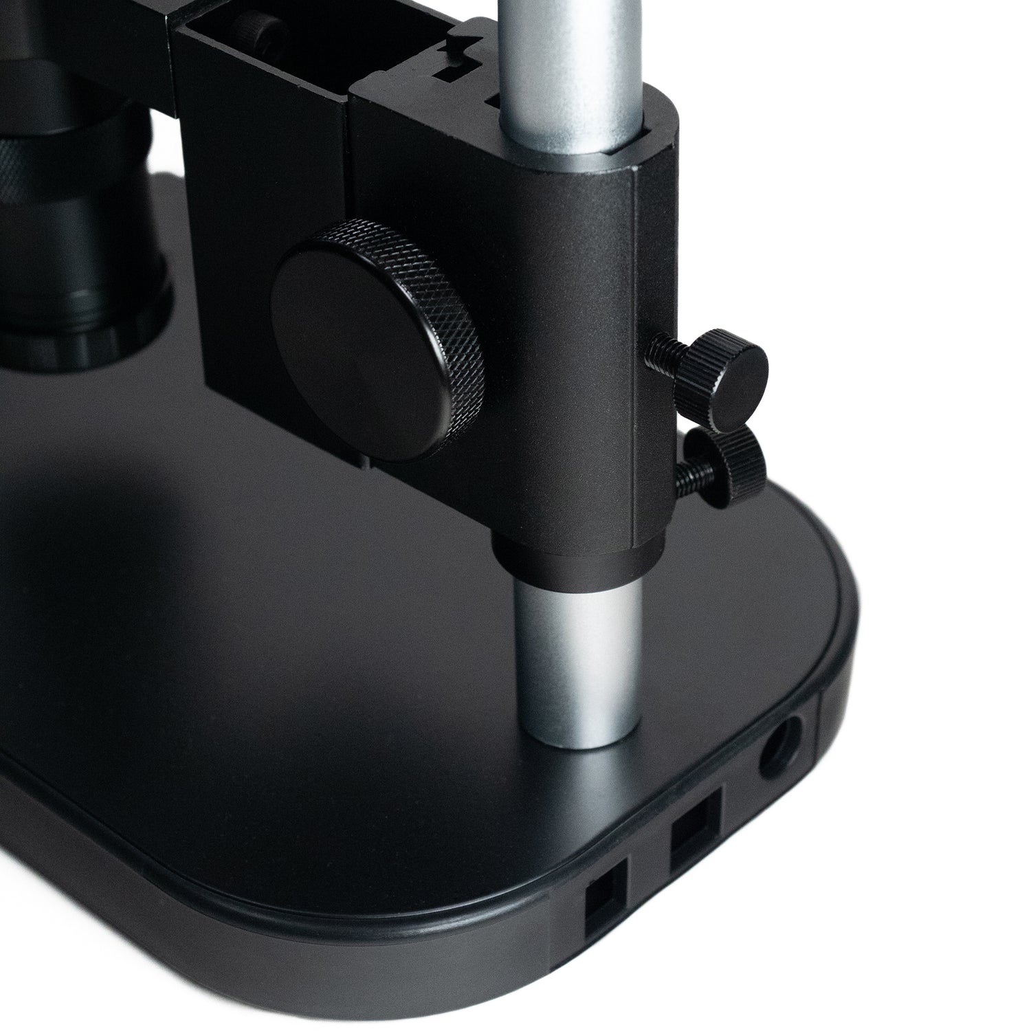 Microscope stand with 0.12-1.8x lens