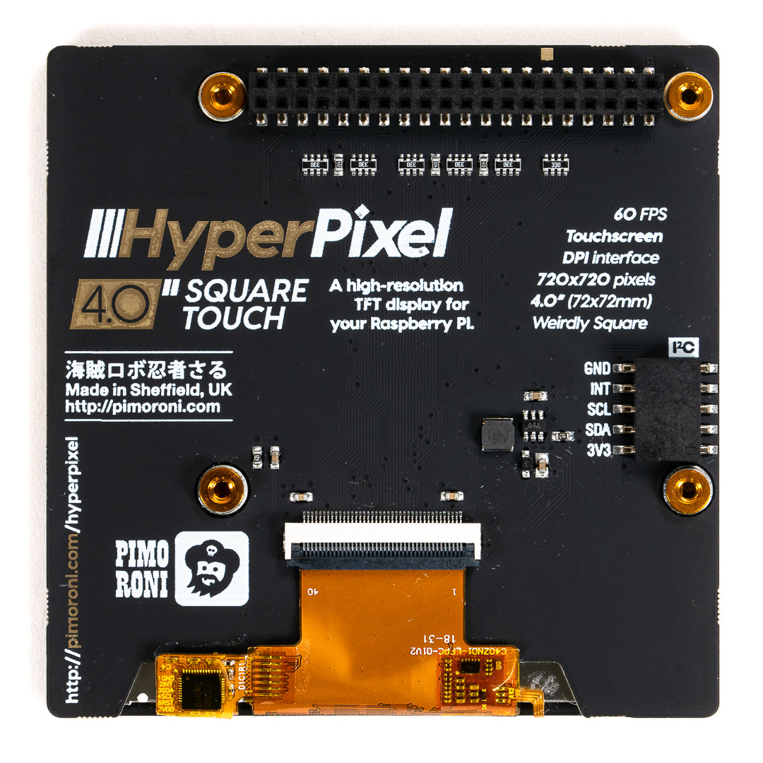 HyperPixel 4.0 Square - Hi-Res Display for Raspberry Pi
