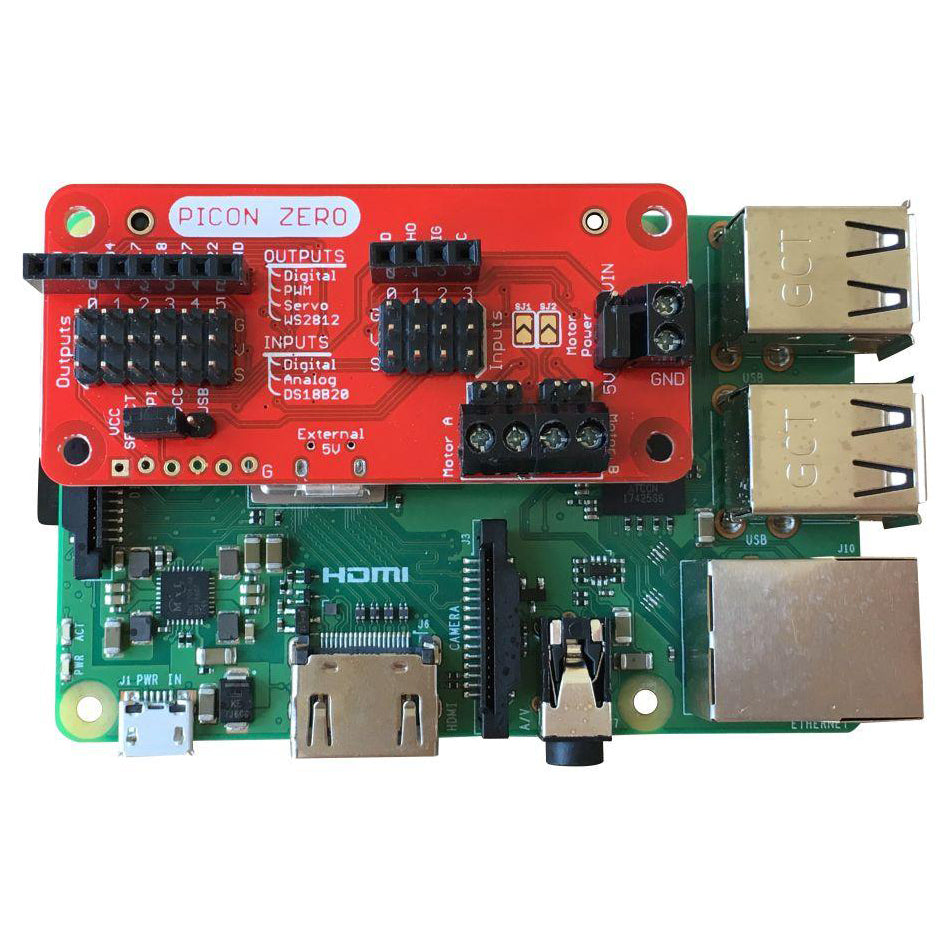 Picon Zero - Intelligent Robotics Controller for Raspberry Pi