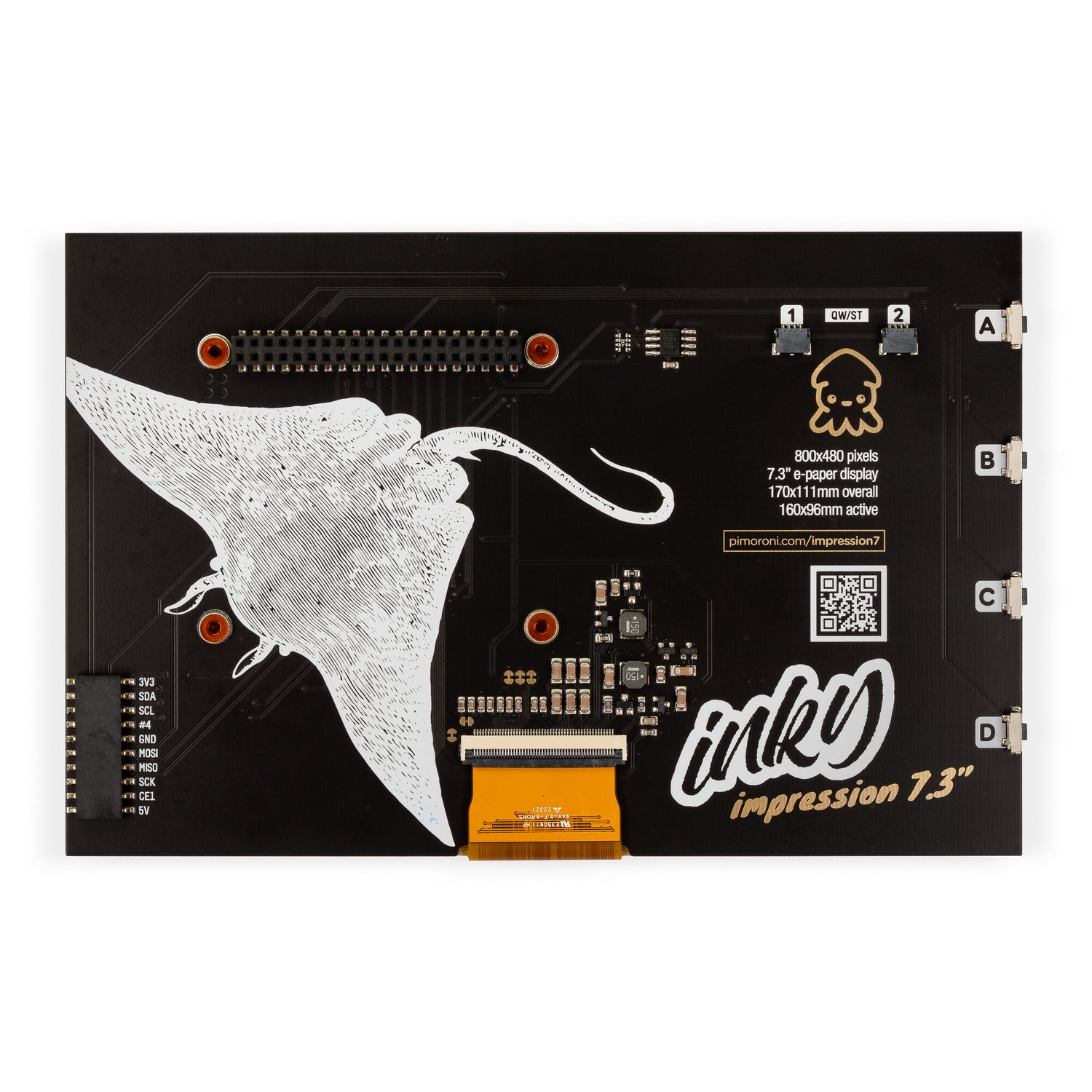 Inky Impression 7.3" (7 colour ePaper/E Ink HAT)