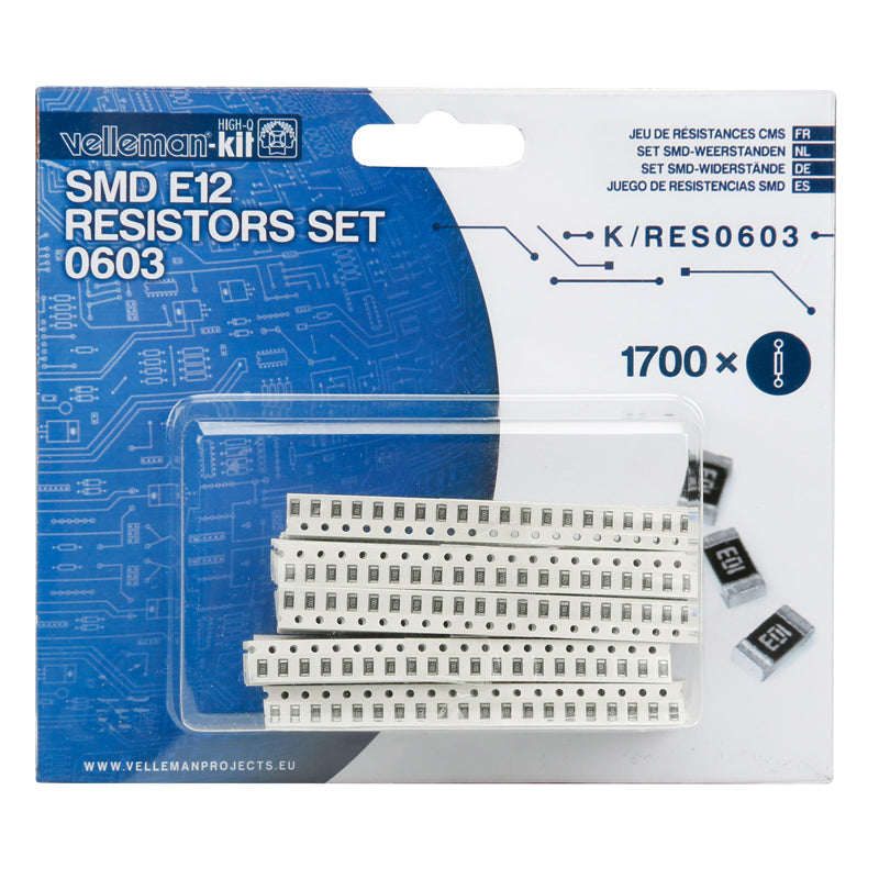 SMD 0603 Resistor Set E12 Series - 1Ω to 10MΩ (1,700pcs)